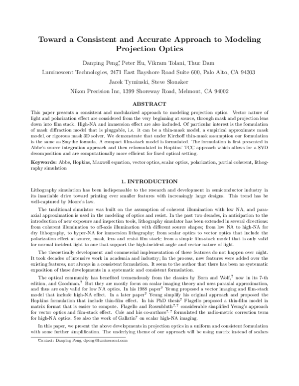 (PDF) Toward a consistent and accurate approach to modeling projection ... (PDF) Toward a consistent and accurate approach to modeling projection ...