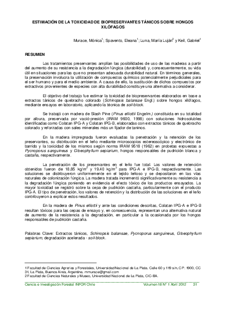 (PDF) Estimación de la toxicidad de biopreservantes tánicos sobre ...