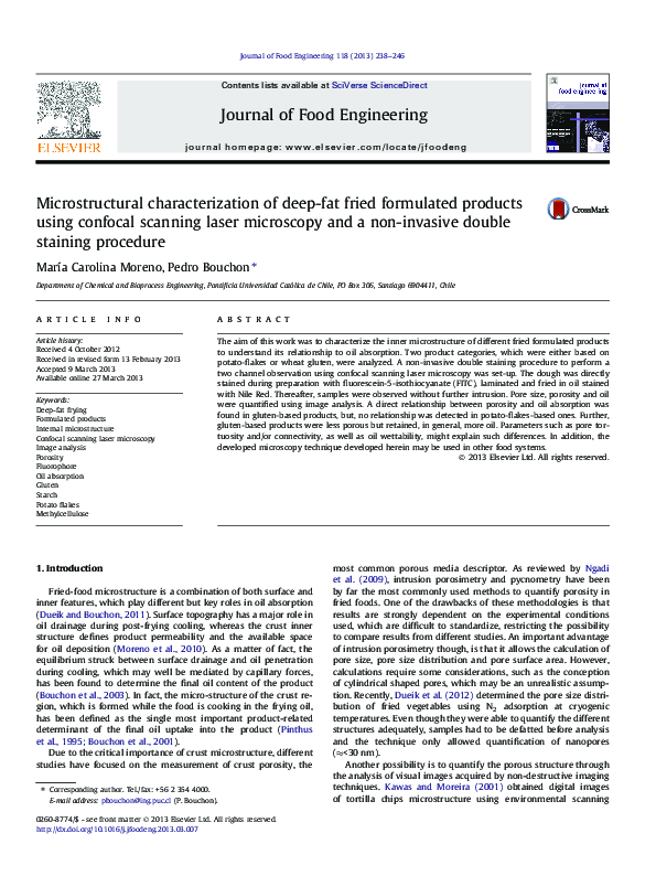 (PDF) Microstructural characterization of deep-fat fried formulated products using confocal ...
