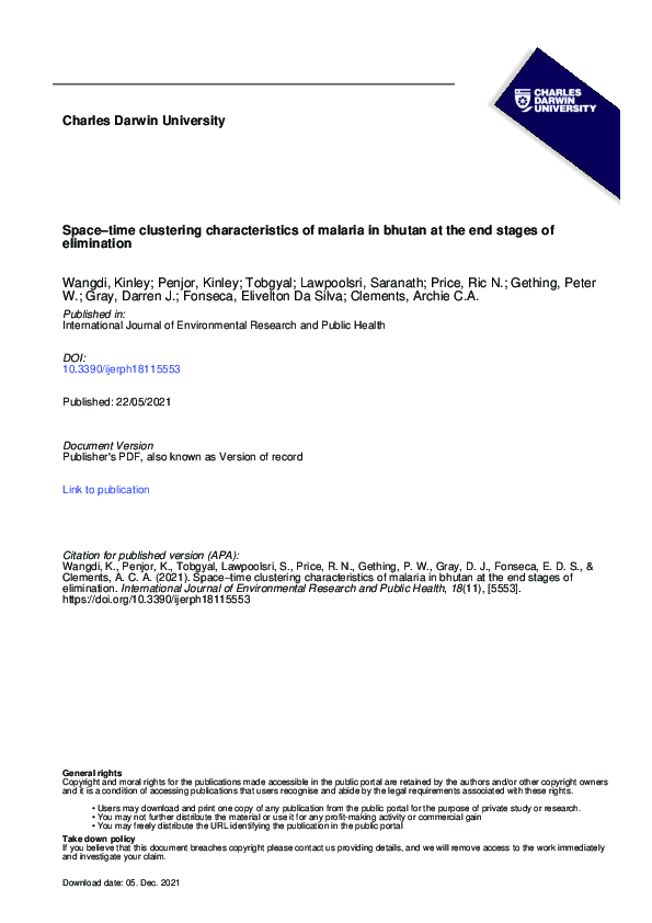(PDF) Charles Darwin University Space–time clustering characteristics ...