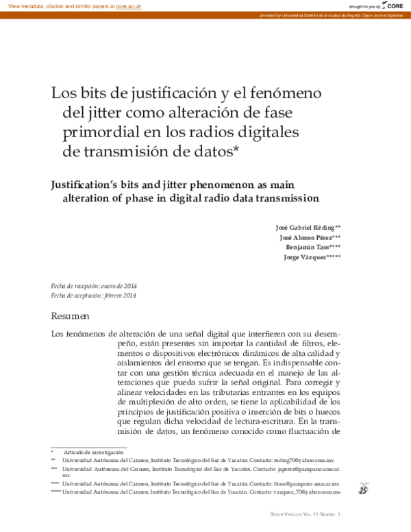 (PDF) Los bits de justificación y el fenómeno del jitter como ...