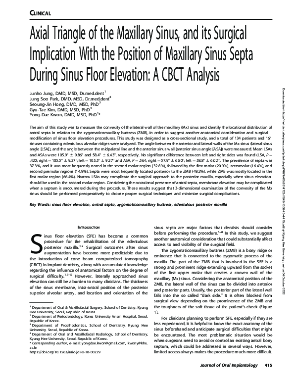 (PDF) Axial Triangle of the Maxillary Sinus, and its Surgical ...