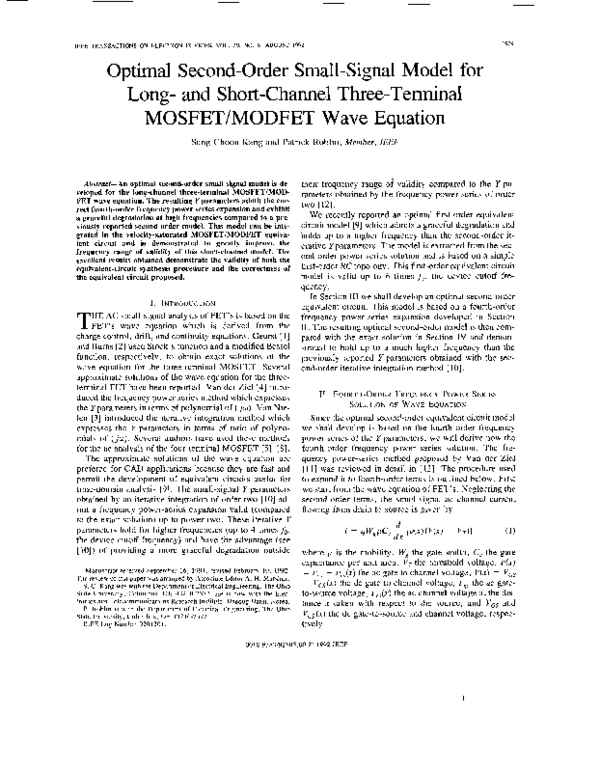 (PDF) Optimal second-order small-signal model for long- and short ...
