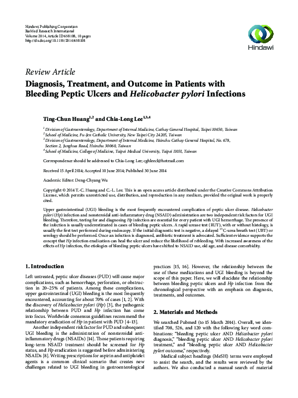 (PDF) Diagnosis, treatment, and outcome in patients with bleeding ...