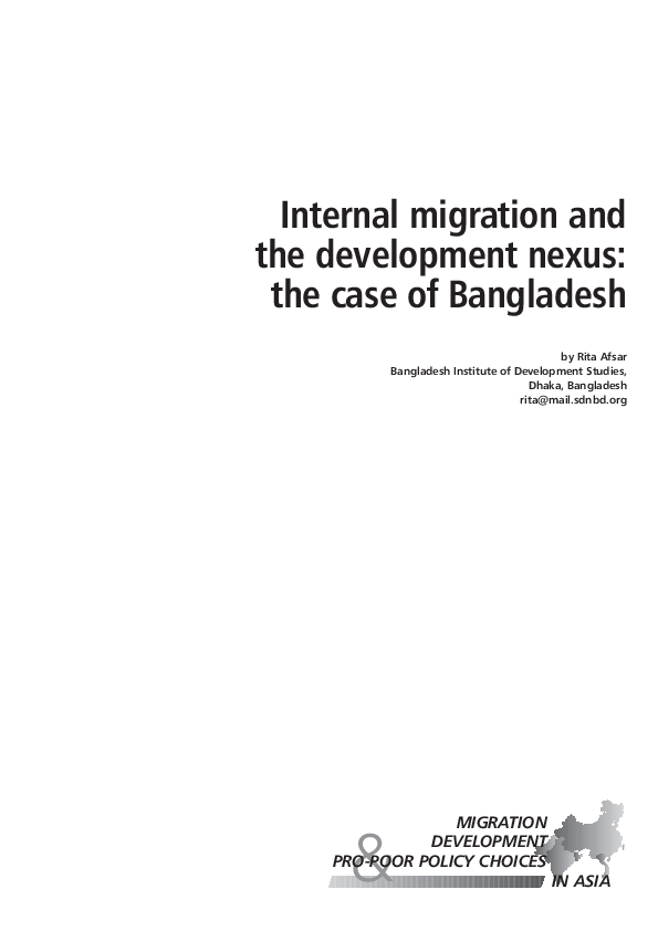 (PDF) Internal migration and the development nexus: the case of Bangladesh