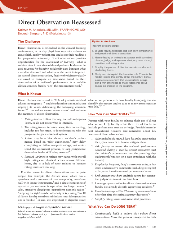 (PDF) Direct Observation Reassessed