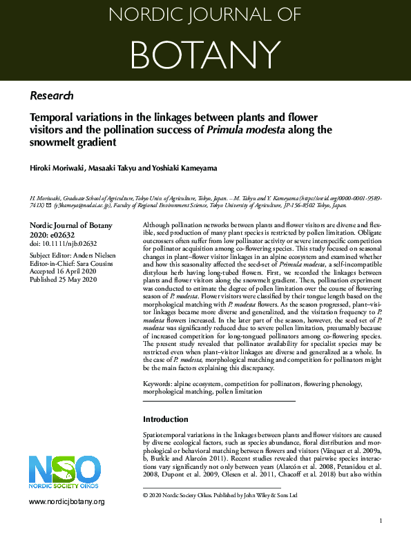 (PDF) Temporal variations in the linkages between plants and flower ...