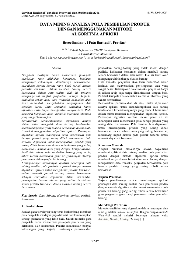 (PDF) Data Mining Analisa Pola Pembelian Produk Dengan Menggunakan Metode Algoritma Apriori