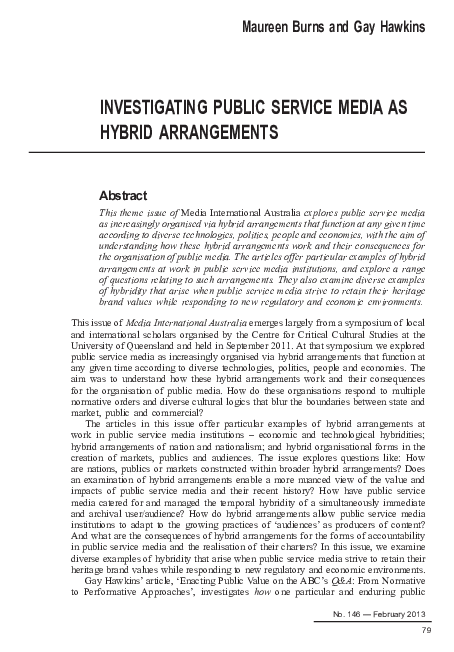 (PDF) Investigating Public Service Media as Hybrid Arrangements