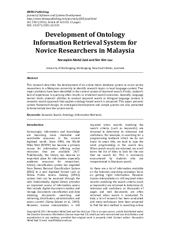 (PDF) Development of Ontology Information Retrieval System for Novice Researchers in Malaysia ...