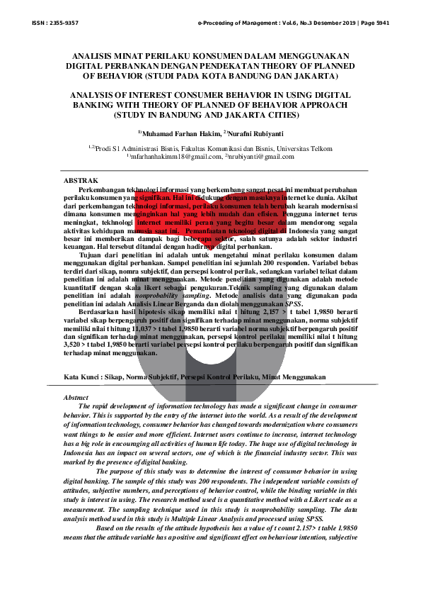 (PDF) Analisis Minat Perilaku Konsumen Dalam Menggunakan Digital Perbankan Dengan Pendekatan ...