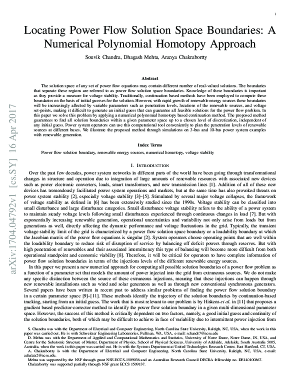 (PDF) Locating Power Flow Solution Space Boundaries: A Numerical Polynomial Homotopy Approach