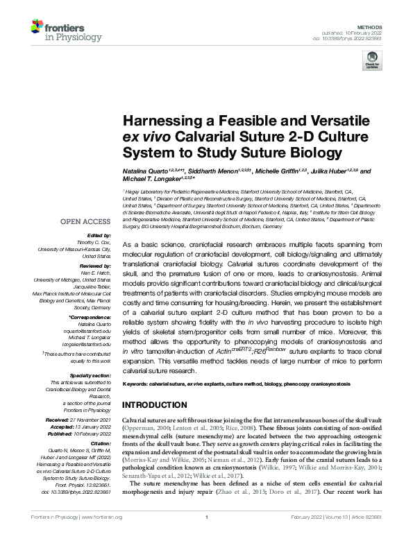 (PDF) Harnessing a Feasible and Versatile ex vivo Calvarial Suture 2-D ...