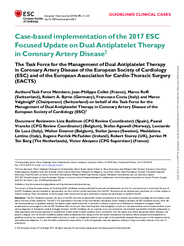 (PDF) Case-based implementation of the 2017 ESC Focused Update on Dual ...