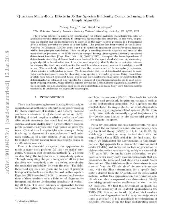 (PDF) Quantum many-body effects in x-ray spectra efficiently computed ...