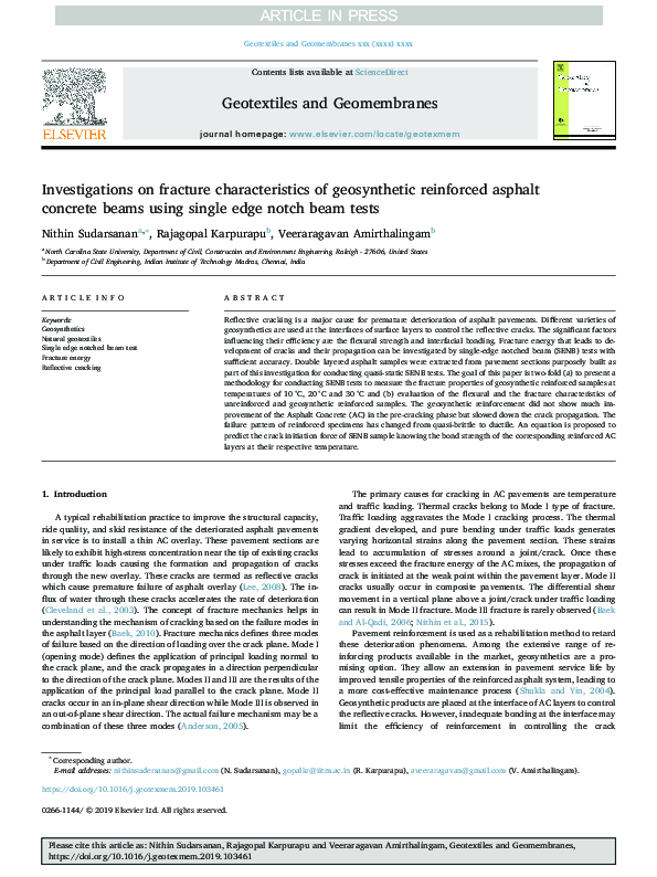 (PDF) Investigations on fracture characteristics of geosynthetic ...