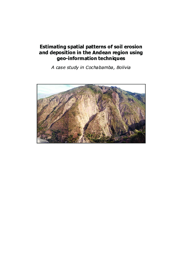 (PDF) Estimating spatial patterns of soil erosion and deposition in the Andean region using geo ...