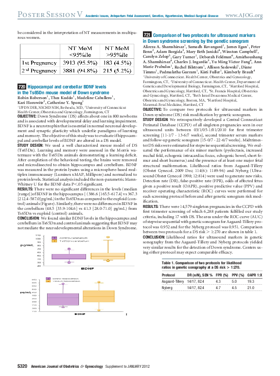 (PDF) 721: Comparison of two protocols for ultrasound markers in Down ...