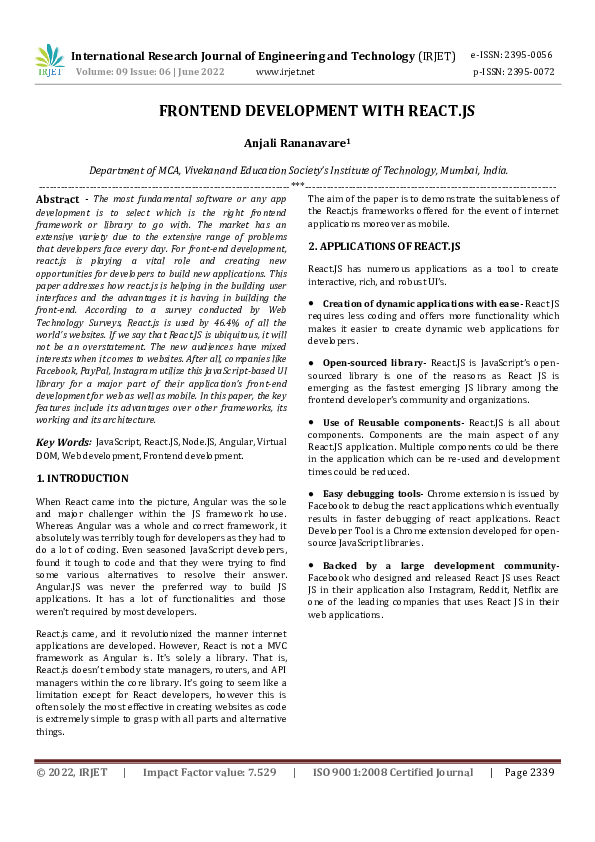 (PDF) FRONTEND DEVELOPMENT WITH REACT.JS (PDF) FRONTEND DEVELOPMENT WITH REACT.JS