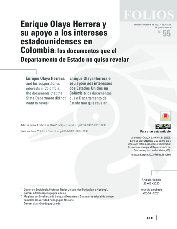(PDF) Enrique Olaya Herrera y su apoyo a los intereses estadounidenses ...