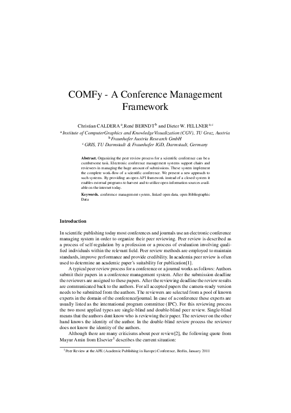 (PDF) COMFy – A Conference Management Framework