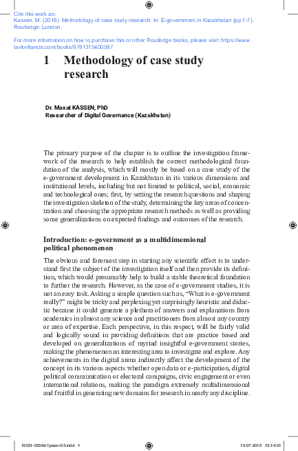 (PDF) Methodology of case study research