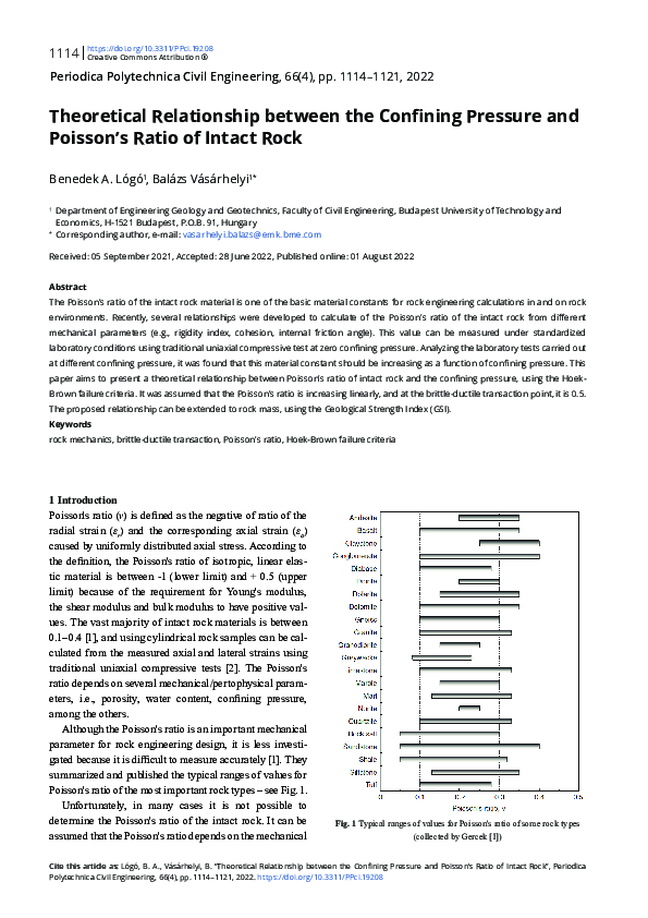 (PDF) Theoretical Relationship between the Confining Pressure and ...