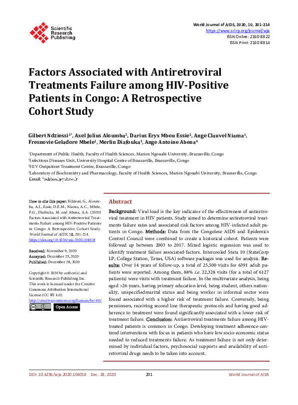 (PDF) Factors Associated with Antiretroviral Treatments Failure among ...