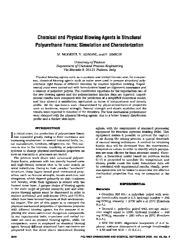 (PDF) Chemical and physical blowing agents in structural polyurethane ...