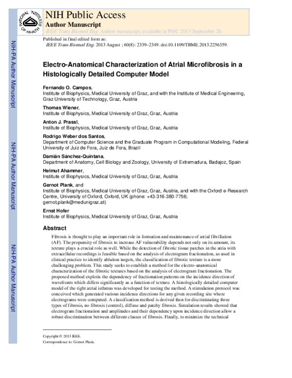 (PDF) Electroanatomical Characterization of Atrial Microfibrosis in a ...