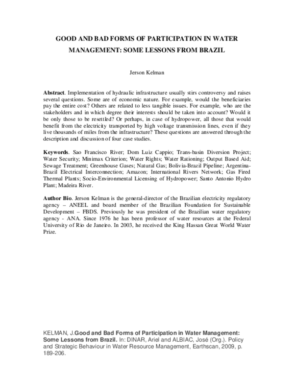 (PDF) Water resource management