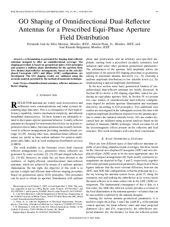 (PDF) GO Shaping of Omnidirectional Dual-Reflector Antennas for a ...