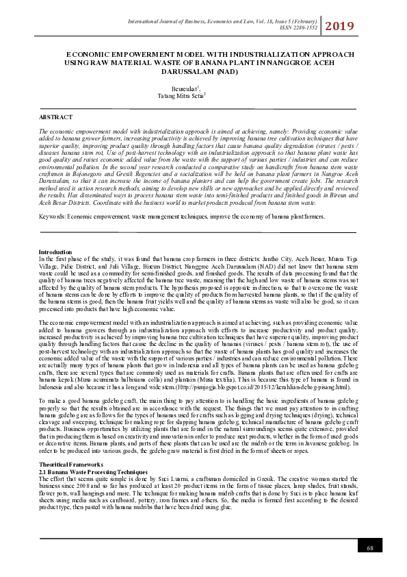 (PDF) ECONOMIC EMPOWERMENT MODEL WITH INDUSTRIALIZATION APPROACH USING ...