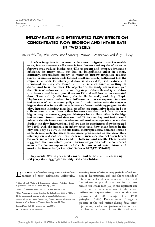(PDF) Inflow Rates and Interrupted Flow Effects on Concentrated Flow ...