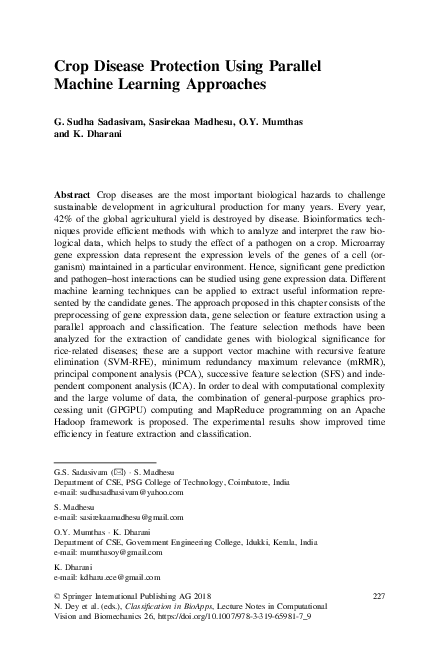 (PDF) Crop Disease Protection Using Parallel Machine Learning Approaches