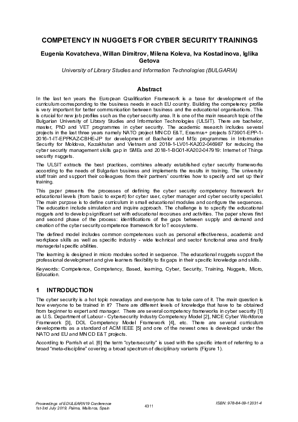 (PDF) Competency in Nuggets for Cyber Security Trainings