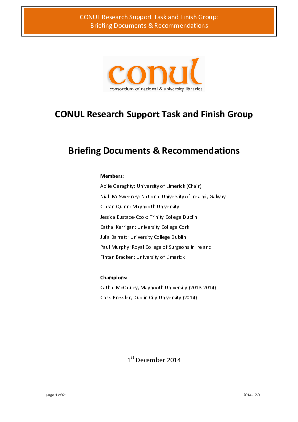 (PDF) CONUL Research Support Task and Finish Group