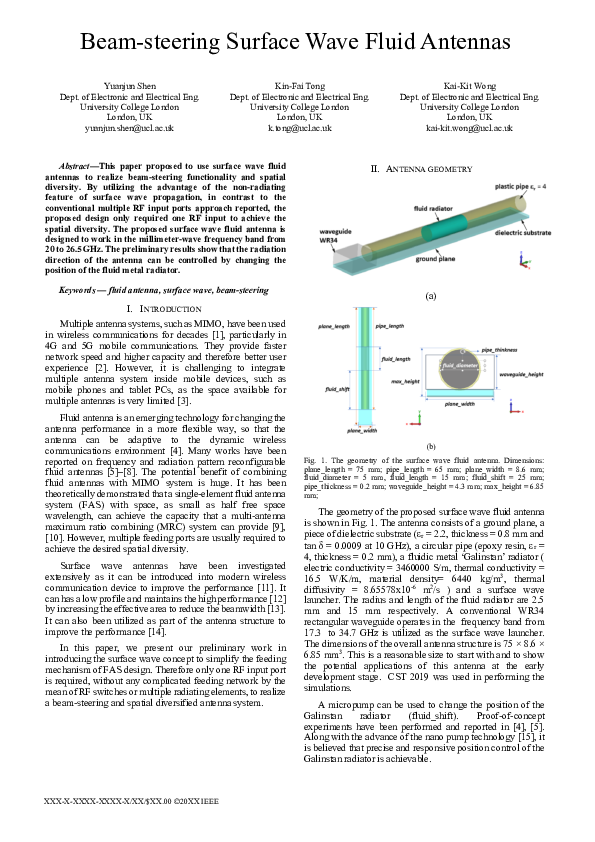 (PDF) Reconfigurable Surface Wave Fluid Antenna for Spatial MIMO Applications