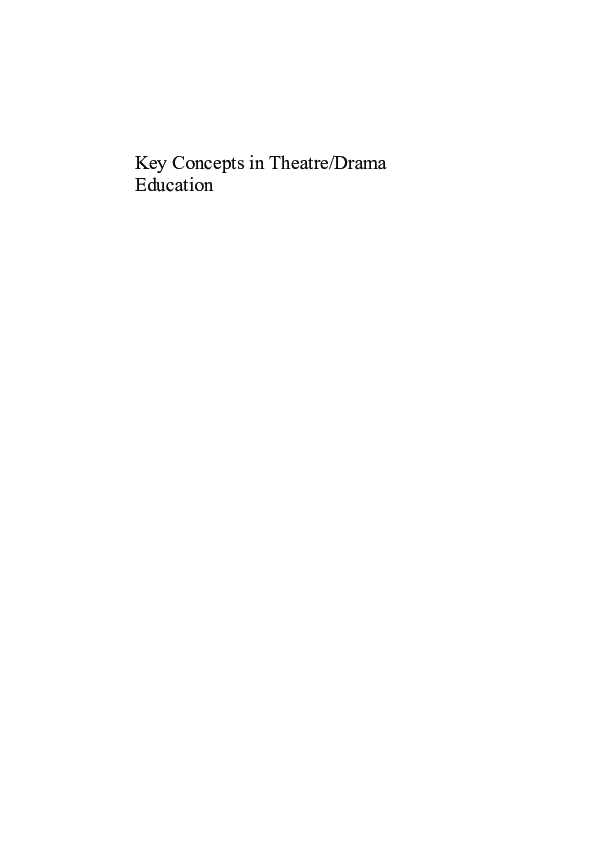 (PDF) Key Concepts in Theatre/Drama Education
