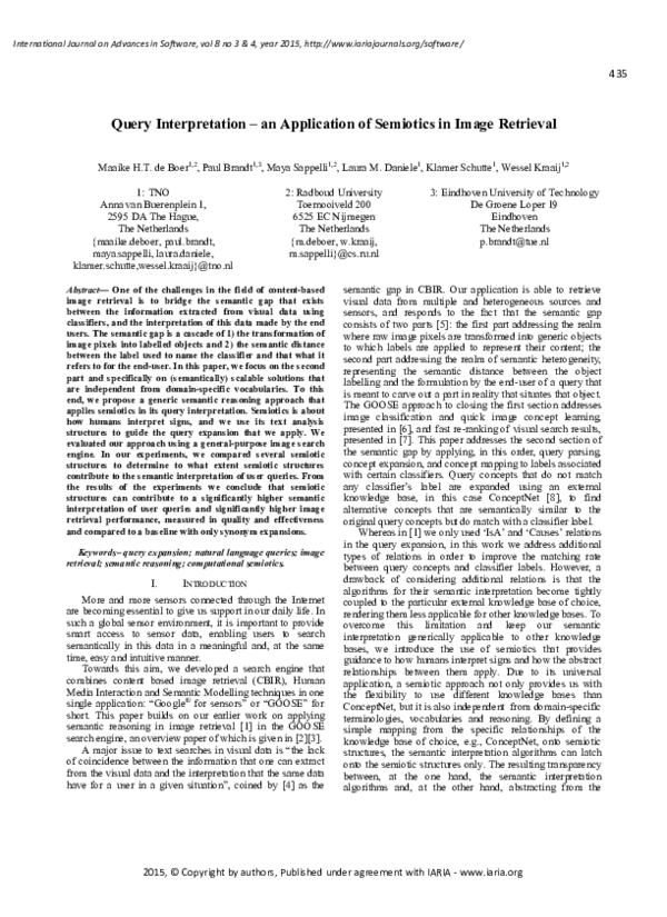 (PDF) Query Interpretation-an Application of Semiotics in Image Retrieval