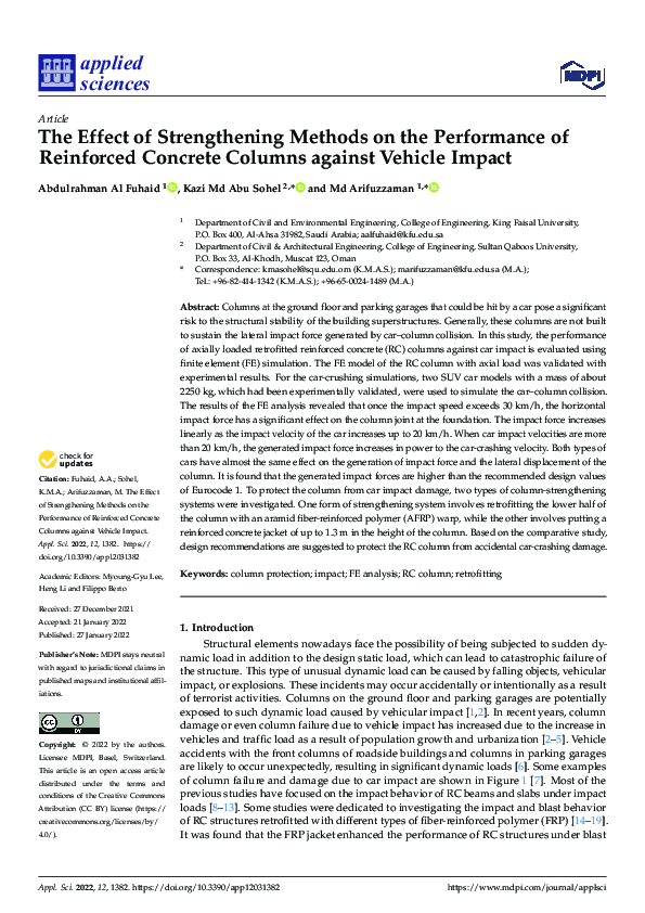(PDF) The Effect of Strengthening Methods on the Performance of ...