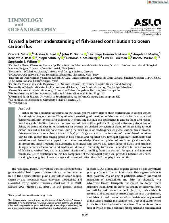 (PDF) Toward a better understanding of fish‐based contribution to ocean ...