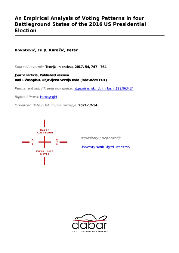 (PDF) An empirical analysis of voting patterns in four battleground ...