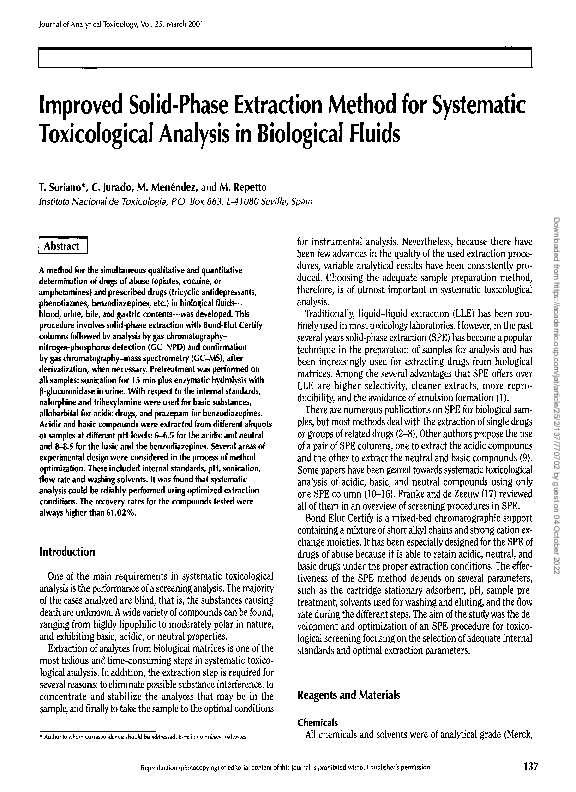 Pdf Improved Solid Phase Extraction Method For Systematic