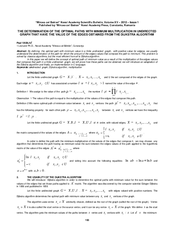 (PDF) The Determination of the Optimal Paths with Minimum ...