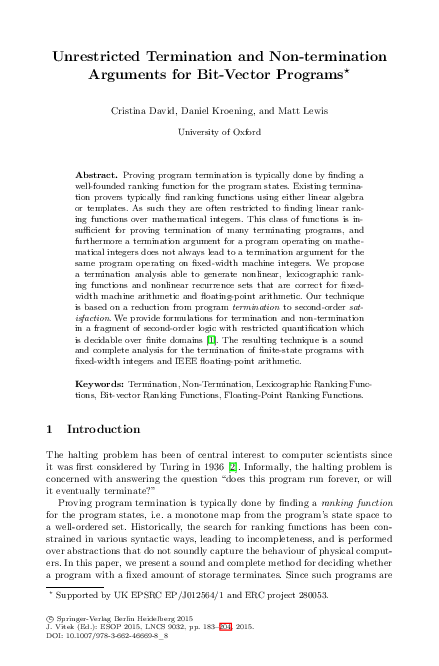 (PDF) Unrestricted Termination and Non-termination Arguments for Bit ...