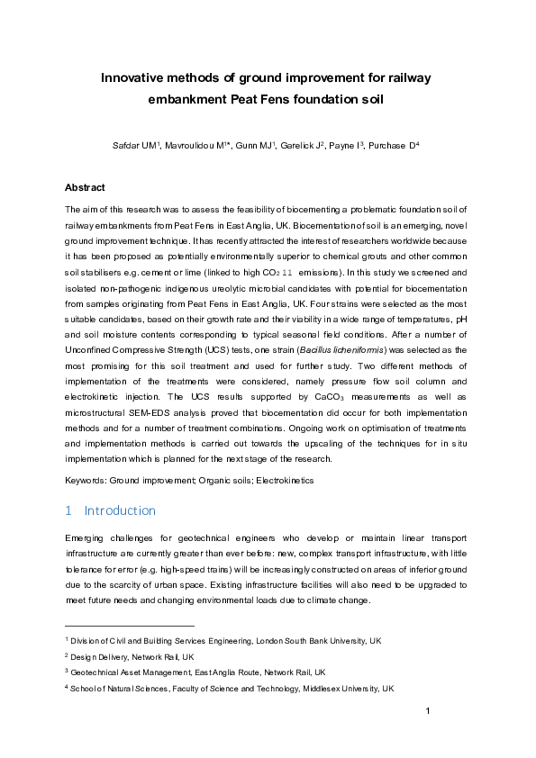 (PDF) Innovative methods of ground improvement for railway embankment ...