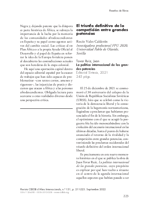 (PDF) El triunfo definitivo de la competición entre grandes potencias