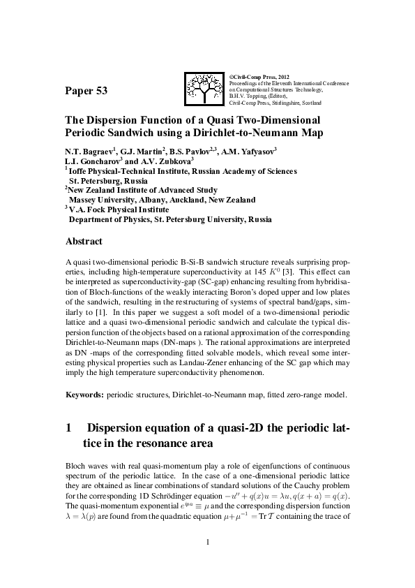 (PDF) The Dispersion Function of a Quasi Two-Dimensional Periodic Sandwich using a Dirichlet-to ...