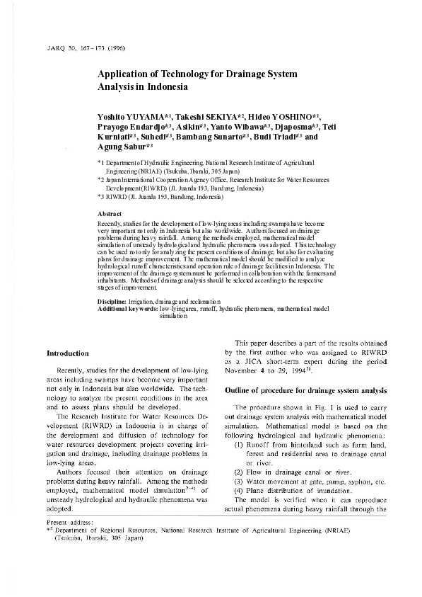 (PDF) Application of Technology for Drainage System Analysis in Indonesia